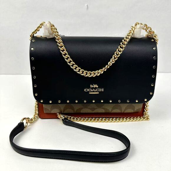 Coach | Bags | Coach Klare Crossbody Leather Signature Canvas Rivets ...